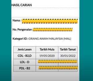 Cara Semak Tarikh Luput Lesen Memandu Online Via JPJ Portal